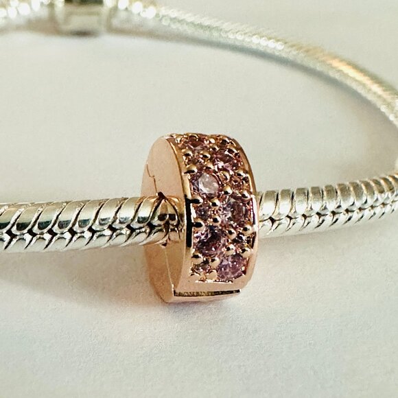 Pandora | Jewelry | Pandora Rose Gold Pink Stone Clip Pandora Charms ...